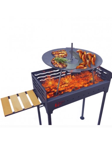 Disc pentru gratar fonta, 3 picioare din otel, tija sustinere, 52 cm ...