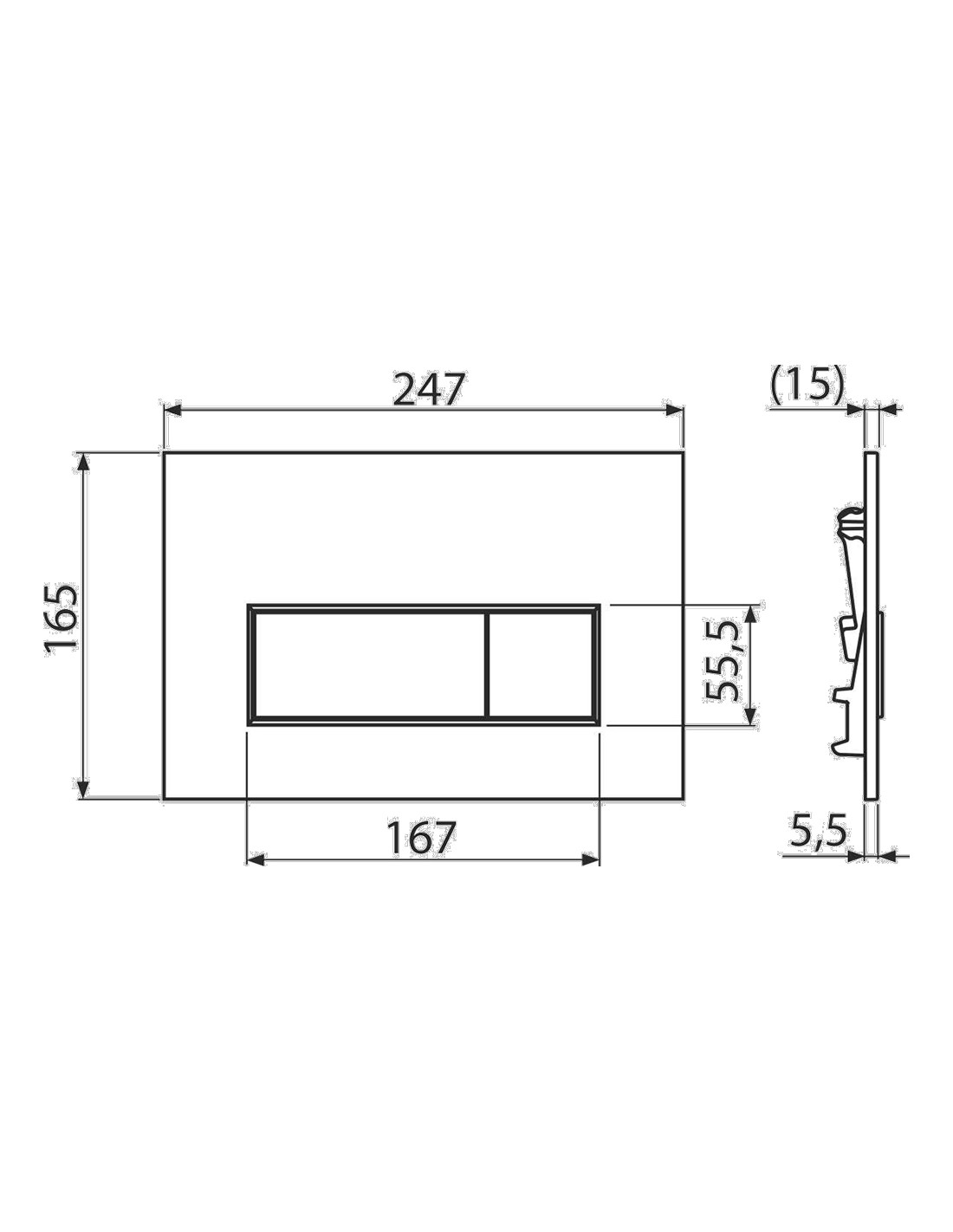 Clapeta de actionare pentru rezervor incastrat, red gold-mat, Alca